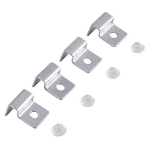 4 size 4pcs stainless steel aquarium fish tank glass cover support, stainless steel fish tank cover holder anti-slip fish tank holders aquarium accessories universal lid clips(6mm)