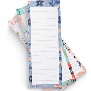 Jot & Mark Shopping List Pads Floral Print | Elegant Notepads for Groceries and To-Do Lists (Set of 3)