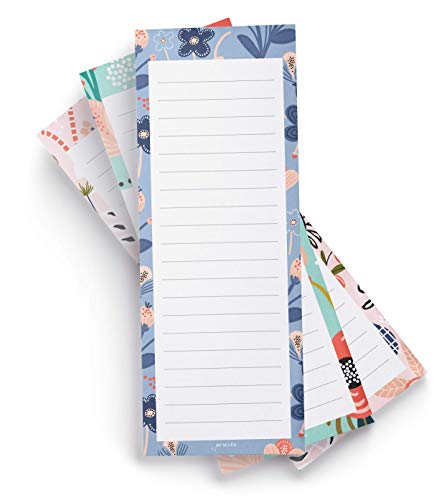 Jot & Mark Shopping List Pads Floral Print | Elegant Notepads for Groceries and To-Do Lists (Set of 3)