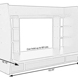 Basicwise Wall Mount Laptop Office Desk with Shelves, White,