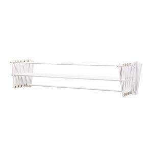 woolite 24" wide collapsible wall-mount drying rack, chrome