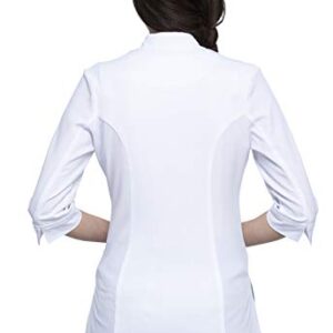 Cherokee Infinity Women Scrubs Top Zip Front Tunic CK952A, L, White