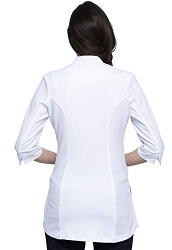 Cherokee Infinity Women Scrubs Top Zip Front Tunic CK952A, L, White