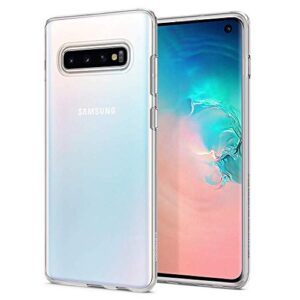 Straight Talk Samsung Galaxy S10 SM-G973U - 128GB - Prism White (Unlocked) Bundle with Samsung Charging Pad & Installed Armor Suit Screen Protector Plus a Spigen Clear Case Bundle