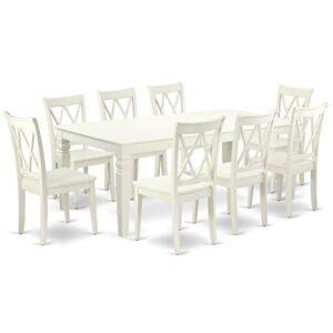 East West Furniture LGCL9-LWH-W, 9-Piece