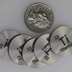 Titanium (Ti) 24.26mm Metal Disc 99.7% Pure for Collection or Experiments