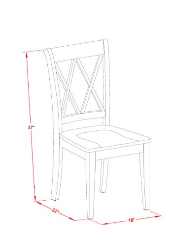 East West Furniture HLCL5-BMK-W