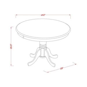 East West Furniture HLCL5-BMK-W