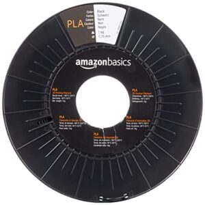 Amazon Basics PLA 3D Printer Filament, 1.75mm, Black, 1 kg Spool