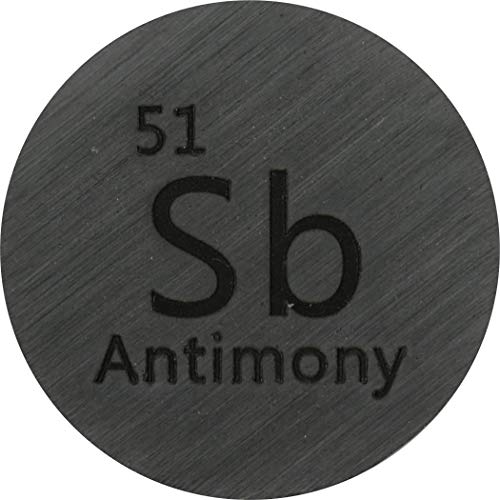 Antimony (Sb) 24.26mm Metal Disc 99.9% Pure for Collection or Experiments