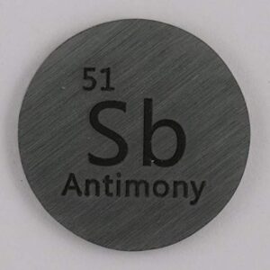 Antimony (Sb) 24.26mm Metal Disc 99.9% Pure for Collection or Experiments