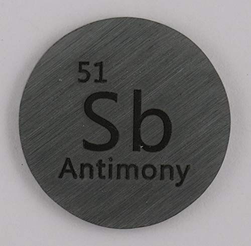 Antimony (Sb) 24.26mm Metal Disc 99.9% Pure for Collection or Experiments