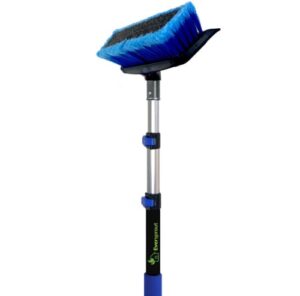 eversprout 1.5-to-3 foot scrub brush | built-in rubber bumper | lightweight extension pole handle | soft bristles wash car, rv, boat, solar panel, deck | shower brush for cleaning | floor brush