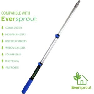 EVERSPROUT 1.5-to-3 Foot Scrub Brush | Built-in Rubber Bumper | Lightweight Extension Pole Handle | Soft Bristles wash Car, RV, Boat, Solar Panel, Deck | Shower Brush for Cleaning | Floor Brush