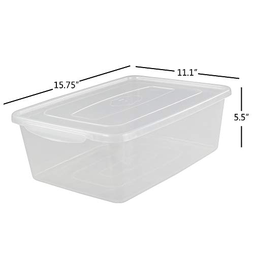 Anbers 16 Quart Clear Latching Storage Containers with Lid, Plastic Storage Box, 2 Packs