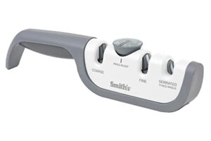 smith's 51109 select angle adjust manual knife sharpener, white/gray