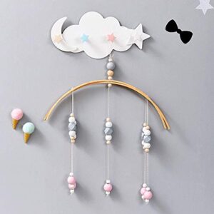 Decorative Plastic Coat Hooks, Creative Moon and Stars Self Adhesive Wall Coat Hangers Rack Robe Hat Clothes Scarves Bags Towels Hooks for Kid's Room Nursery