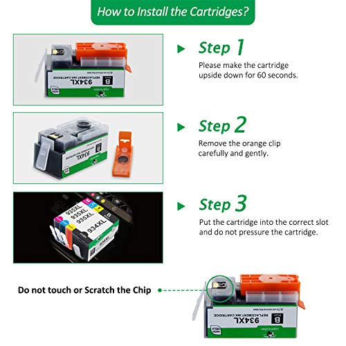 Supricolor Replacement 934XL 935XL Ink Cartridges, Compatible 934 935 Inks Work with OfficeJet Pro 6830 6820 6230 OfficeJet 6812 6815 6835 Printer 5 Pack