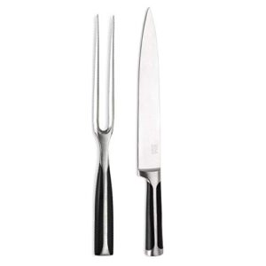 kilajojo chef pro stainless steel carving knife and fork set