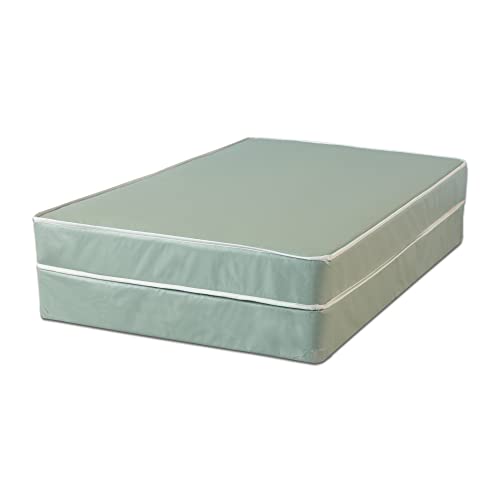 Nutan 8-Inch Firm Double sided Tight top Waterproof Vinyl Innerspring Mattress and 4-Inch Fully Assembled Wood Boxspring/Foundation Set,Full, Green