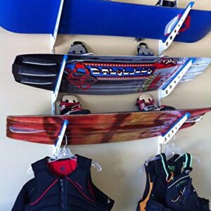 StoreYourBoard Adjustable Water Ski Wall Storage Rack, Holds 4 Sets of Skis, Garage Home Boathouse Organizer