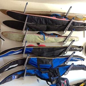 StoreYourBoard Adjustable Water Ski Wall Storage Rack, Holds 4 Sets of Skis, Garage Home Boathouse Organizer