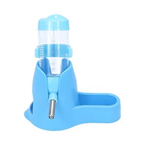 3 in 1 Hamster Hanging Water Bottle Pet Auto Dispenser with Base for Dwarf Hamster Mouse Rat Hedgehog (80ML, Blue)