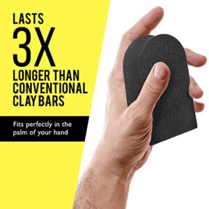 2 Pack - Fine Grade Synthetic Clay Bar Sponge for Car Detailing - Size Large - Lasts 3X Longer Than Traditional Clay Blocks - The Ideal Clay Block Alternative to Speed Through Clay Detailing Like Ma