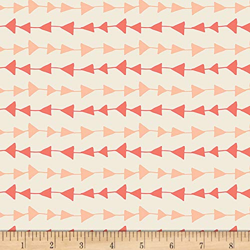 Art Gallery Fabrics Art Gallery Hello Bear Follow Me Peach Fabric, Orange