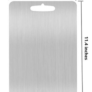 YEAVS Stainless Steel Cutting Board for Kitchen Heavy Duty Chopping Board(Medium, 11.4"L x 7.9" W)