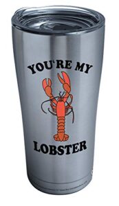 tervis friends - lobster triple walled insulated tumbler cup keeps drinks cold & hot, 20oz, stainless steel