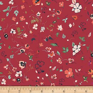 art gallery fabrics art gallery fusion timberland woodlands fabric, red