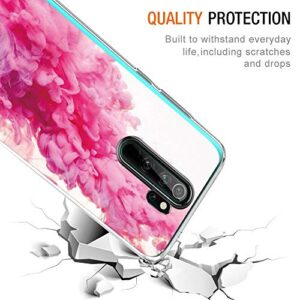 Eouine Xiaomi Redmi Note 8 Pro Case, Phone Case Transparent Clear with Pattern Ultra Slim Shockproof Soft Gel TPU Silicone Back Cover Bumper Skin for Xiaomi Redmi Note 8 Pro (Pink)