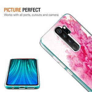 Eouine Xiaomi Redmi Note 8 Pro Case, Phone Case Transparent Clear with Pattern Ultra Slim Shockproof Soft Gel TPU Silicone Back Cover Bumper Skin for Xiaomi Redmi Note 8 Pro (Pink)