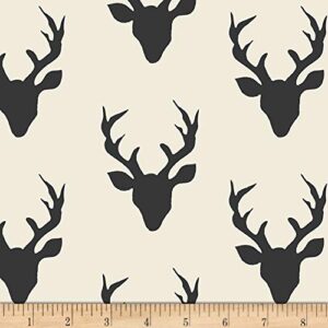 art gallery fabrics art gallery hello bear buck forest night fabric, beige