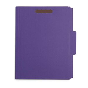 50 Purple File Folders with Fasteners, 1/3 Cut Reinforced Tab, Durable 2 Prong Fastener File Folder, Designed to Organize Standard Medical Files, Law Client Files, Office Reports, Letter Size, Purple