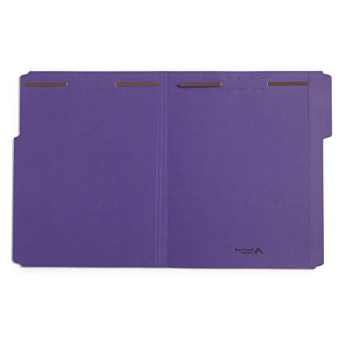 50 Purple File Folders with Fasteners, 1/3 Cut Reinforced Tab, Durable 2 Prong Fastener File Folder, Designed to Organize Standard Medical Files, Law Client Files, Office Reports, Letter Size, Purple