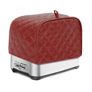 kinmad polyester fabric quilted four slice bread toaster cover bakeware protector, dust and fingerprint protection- best gift for mother, red