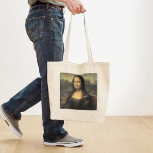 CafePress Vintage Mona Lisa Tote Bag Natural Canvas Tote Bag, Reusable Shopping Bag