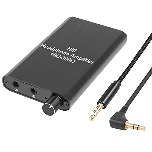 LVY Headphone Amplifier A010 Portable Headphone Amp 3.5mm Audio Rechargeable Two-Stage GAIN Switch HiFi Headphone Amplifier Compatible MP3/4, Phones, Computer and Various 3.5mm Audio Digital Devices