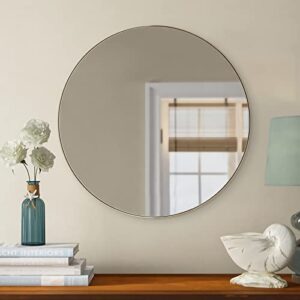 ANDY STAR Round Gold Mirror, 30'' Brass Mirror with Brushed Gold Frame, Wall Mounted Stainless Steel Metal Frame Round Mirror for Bathroom, Living Room, Bedroom