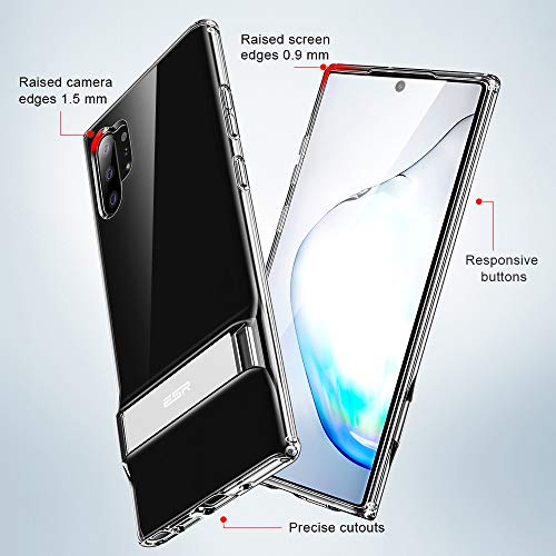 ESR Metal Kickstand Compatible with Galaxy Note 10 Plus Case, Vertical and Horizontal Stand, Reinforced Drop Protection,Flexible TPU Case for Samsung Galaxy Note 10+ / 10 Plus / 5G 6.8" (2019),Clear