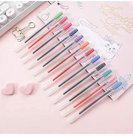 NYKKOLA Japanese Style Gel Ink Ball Point Pen [0.5mm] Fine Ballpoint Maker Pen for Office School Stationery Supply(12PCS Colorful)