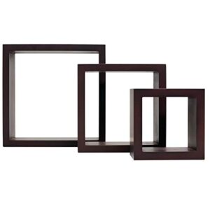 pemberly row modern cubbi floating wall shelves espresso engineered wood