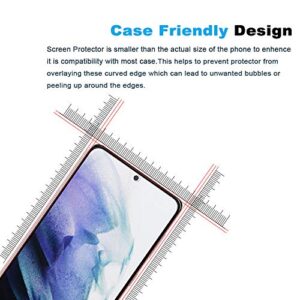 iAnder 3 Pack Glass Screen Protector for Galaxy S21, 3 Pack Camera Lens Protector with Easy Installation Tray, Supports Fingerprint Sensor, HD Retina Clarity, Case Friendly