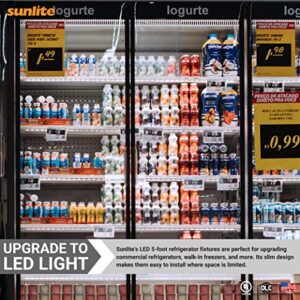 Sunlite 41251-SU 5' Foot LED Refrigerator Light Fixture, 22 Watts, 2196 Lumen, Coolers, Freezers, Display Cases, Fridge, IP65, UL Listed, DLC Listed, 5000K Daylight 2 Pack