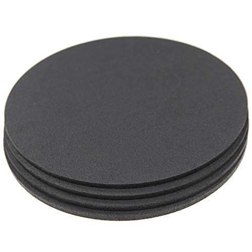 RevTime 10" Heavy Duty Round Rubber Trivet for Rubber Cork Mat, Pot Holders, Stylish, Way to Set Any Plant Pot, Kettle, Anti-Shock mat for Fish Bowl. Spoon Rest (Pack of 4) Black