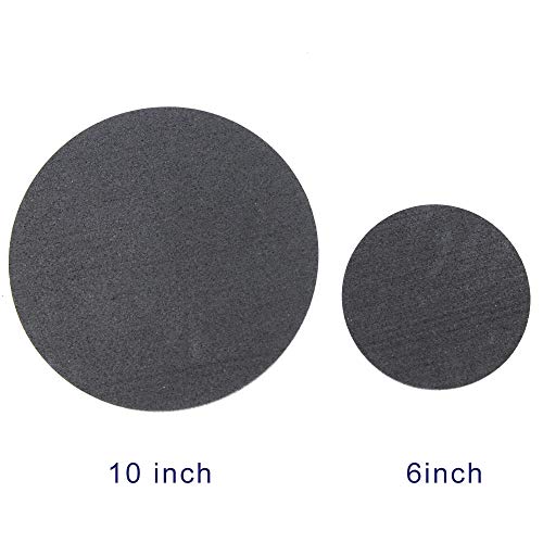 RevTime 10" Heavy Duty Round Rubber Trivet for Rubber Cork Mat, Pot Holders, Stylish, Way to Set Any Plant Pot, Kettle, Anti-Shock mat for Fish Bowl. Spoon Rest (Pack of 4) Black