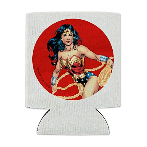 Wonder Woman Character Can Cooler - Drink Sleeve Hugger Collapsible Insulator - Beverage Insulated Holder