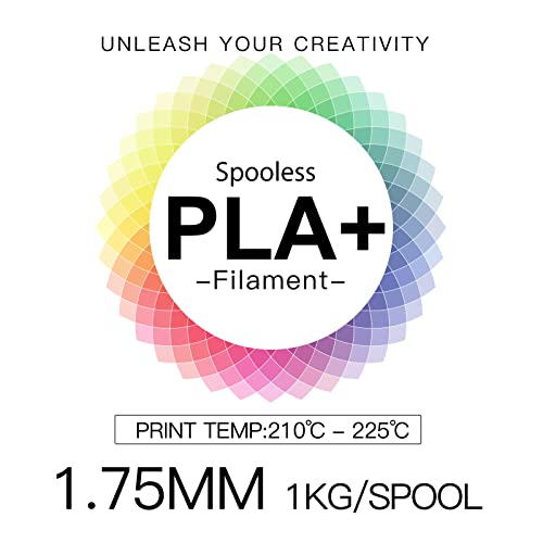 Inland 1.75mm PLA PRO (PLA+) 3D Printer Filament Refill, 1KG (2.2lbs) Spooless Filament, Dimensional Accuracy +/- 0.03mm, Black Refill for Inland Reusable Spools